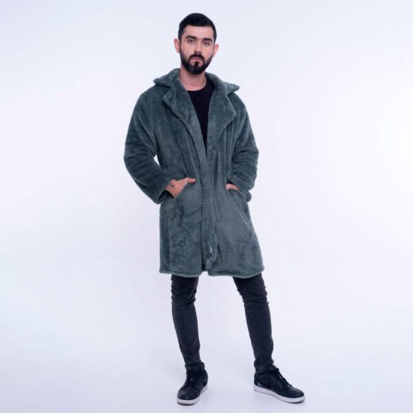 Gabán hombre largo - Gabán largo gris oscuro Atacama hombre - Yeti Colombia