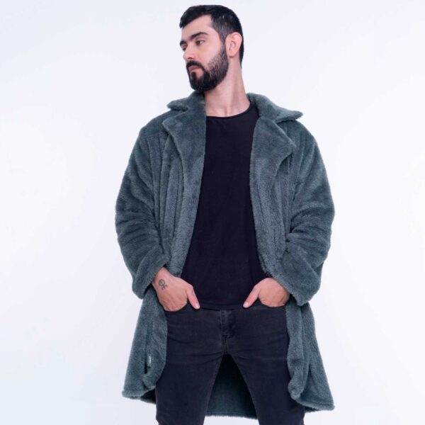 Gabán hombre largo - Gabán largo gris oscuro Atacama hombre - Yeti Colombia